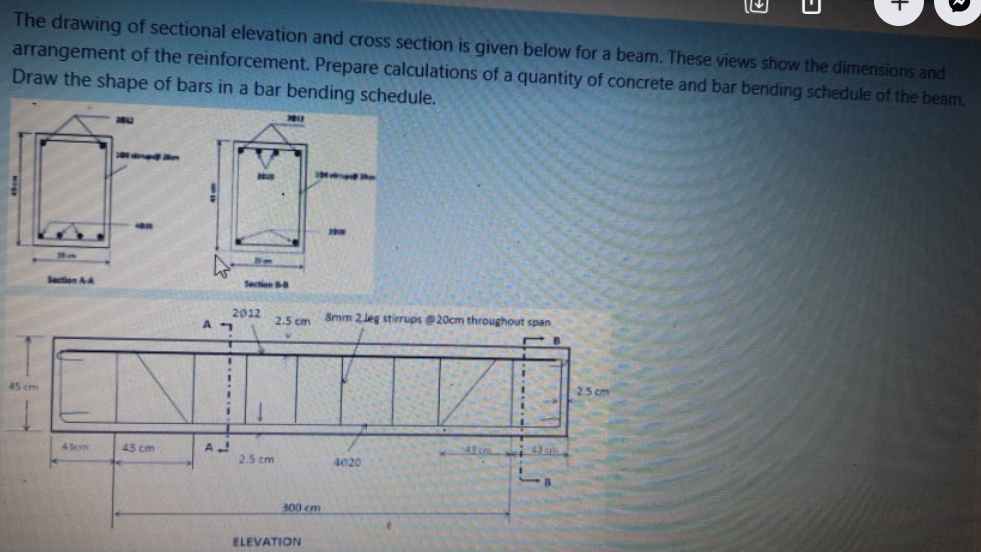 Solved The drawing of sectional elevation and cross section | Chegg.com