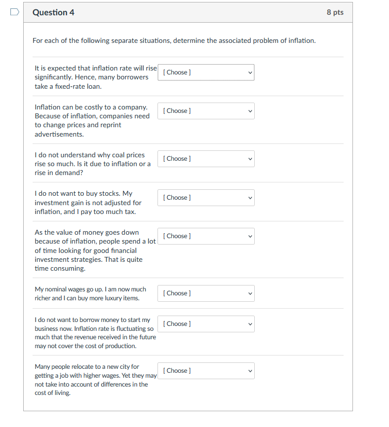 Solved Choose from: Tax Distortions price confusion future | Chegg.com
