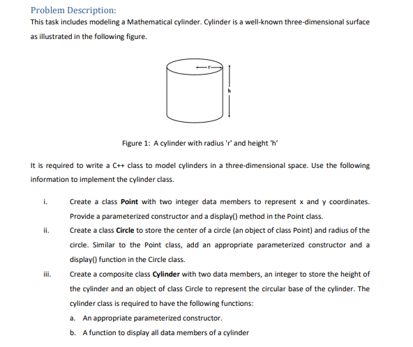 Solved Problem Description: This task includes modeling a | Chegg.com
