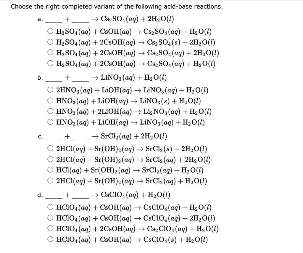 Solved a. b. + Choose the right completed variant of the | Chegg.com