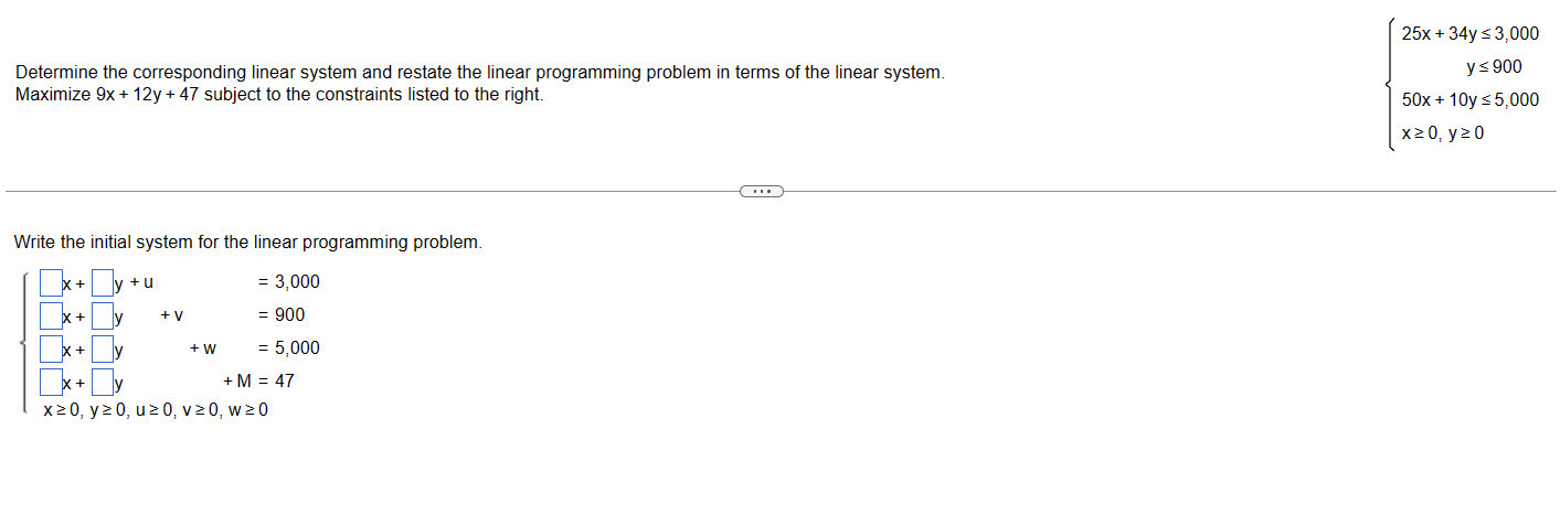 Solved Determine the corresponding linear system and restate | Chegg.com