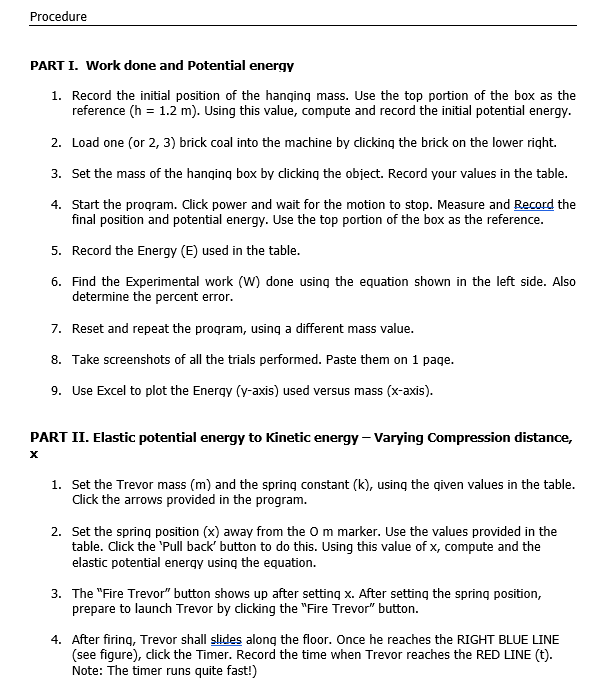 Solved Topic: Physics 1 Work and Energy (Virtual Lab | Chegg.com