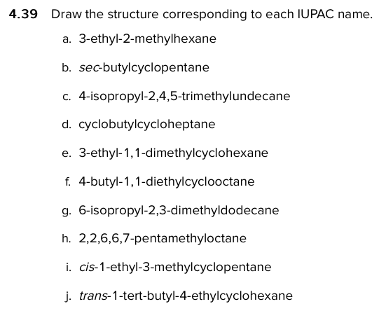 Solved 4.39 Draw the structure corresponding to each IUPAC | Chegg.com