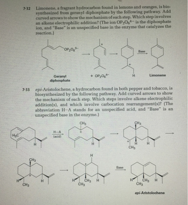 Solved 7-32 Limonene, a fragrant hydrocarbon found in lemons | Chegg.com