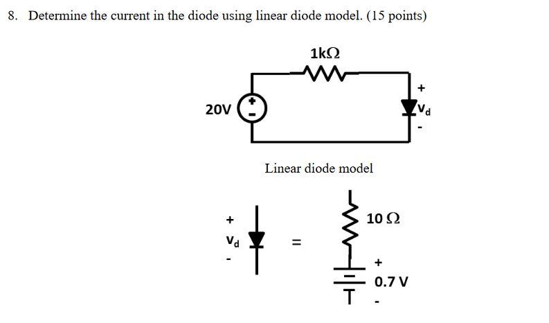 Solved 8. Determine the current in the diode using linear | Chegg.com