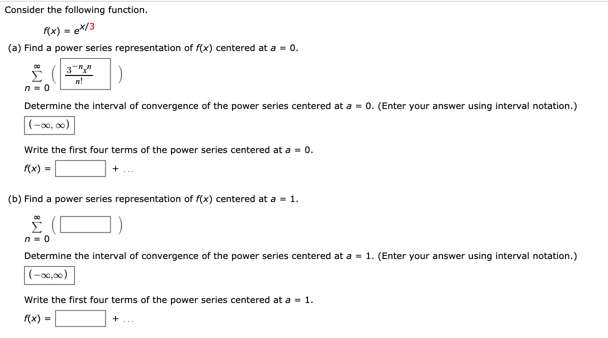 Solved Consider the following function. f(x) = eX/3 (a) Find | Chegg.com