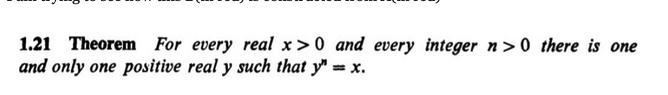 Solved 1.21 Theorem For every real x>0 and every integer n>0 | Chegg.com