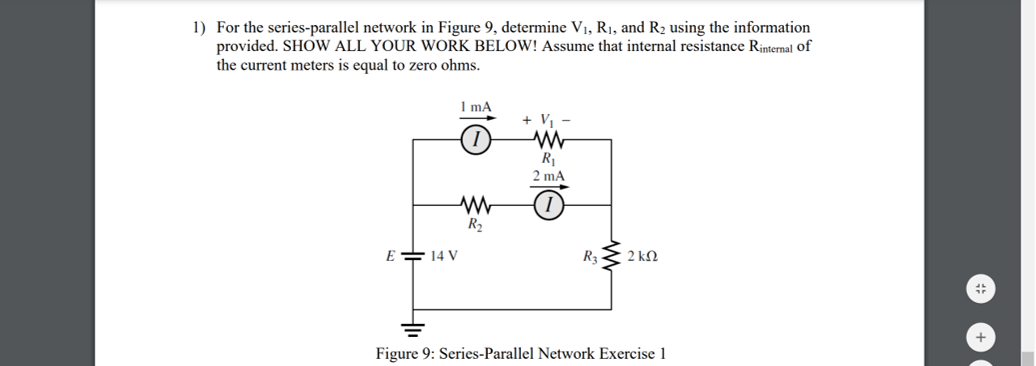 Solved 1) For the series-parallel network in Figure 9, | Chegg.com