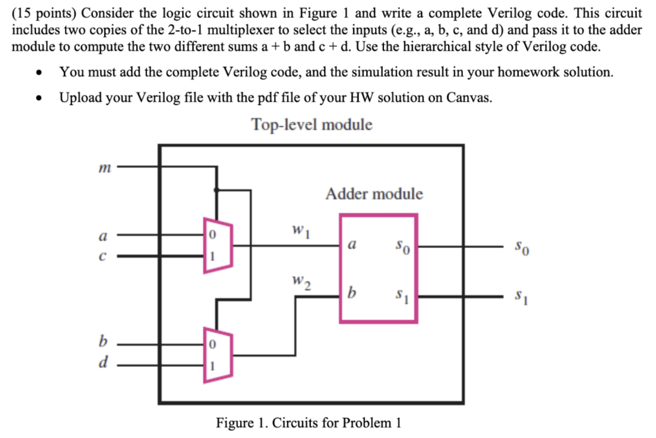 Solved (15 points) Consider the logic circuit shown in | Chegg.com
