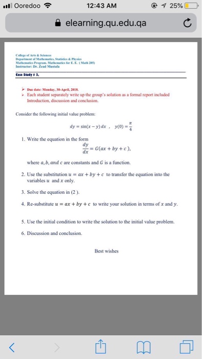 Solved Ooredoo 12:43 AM a elearning.qu.edu.qa College ef | Chegg.com