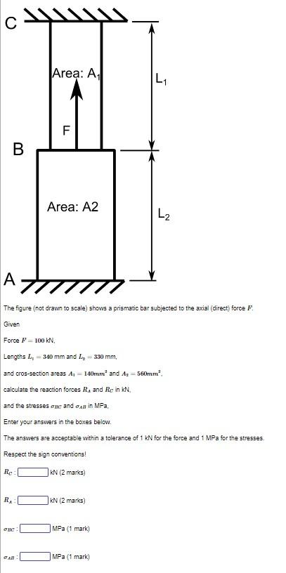 Solved с Area: A L1 F B Area: A2 L₂ A The figure (not drawn | Chegg.com