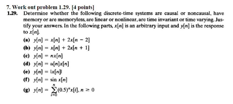 Solved 7. Work out problem 1.29. [4 points 1.29. Determine | Chegg.com