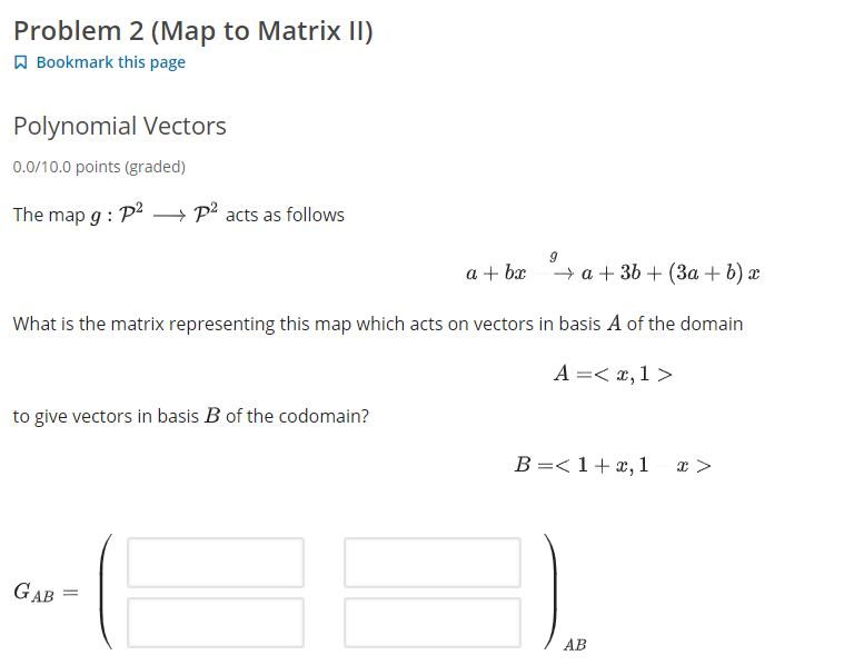Solved Problem 2 (Map to Matrix II) Bookmark this page | Chegg.com