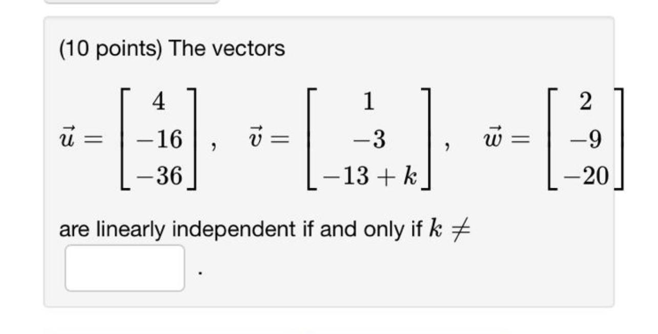 Solved (10 points) The vectors | Chegg.com