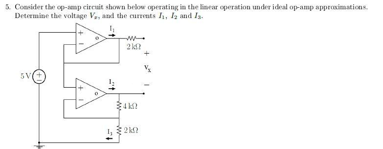 Solved 5. Consider the op-amp circuit shown below operating | Chegg.com