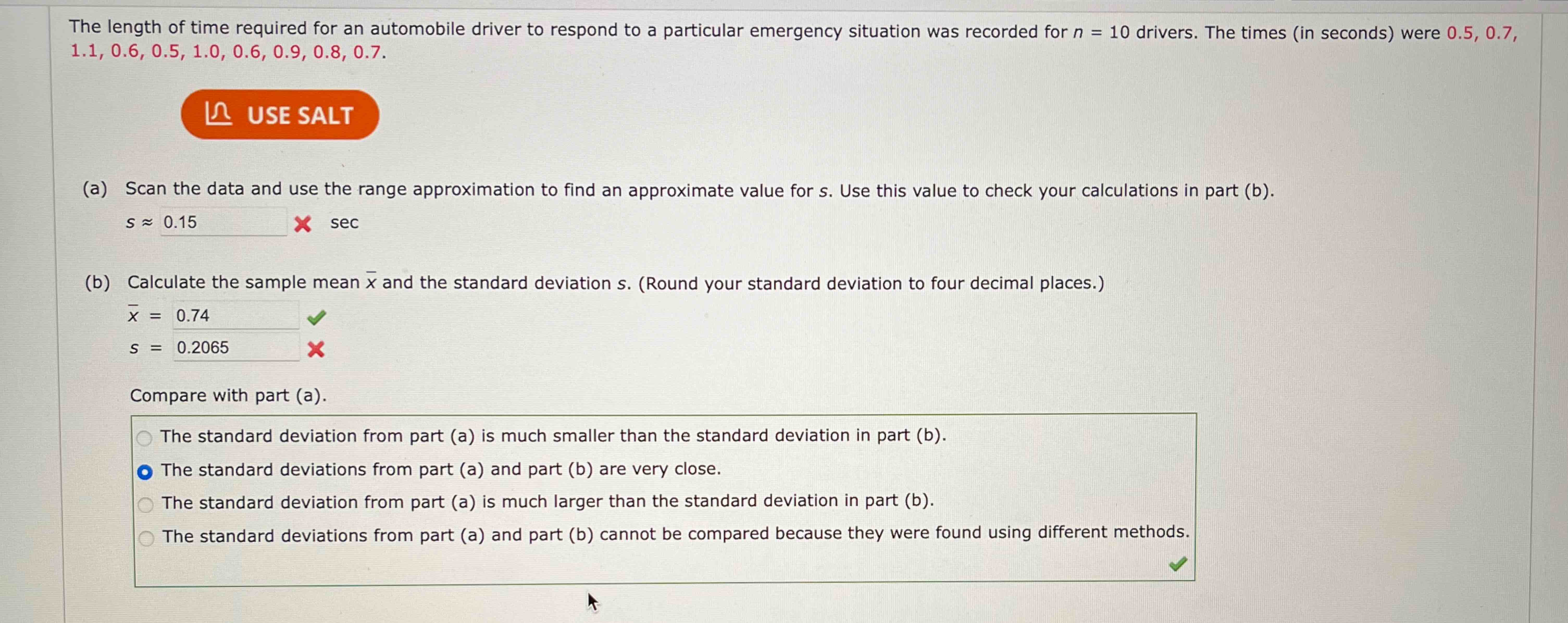 The length of ﻿time required for an ﻿automobile | Chegg.com