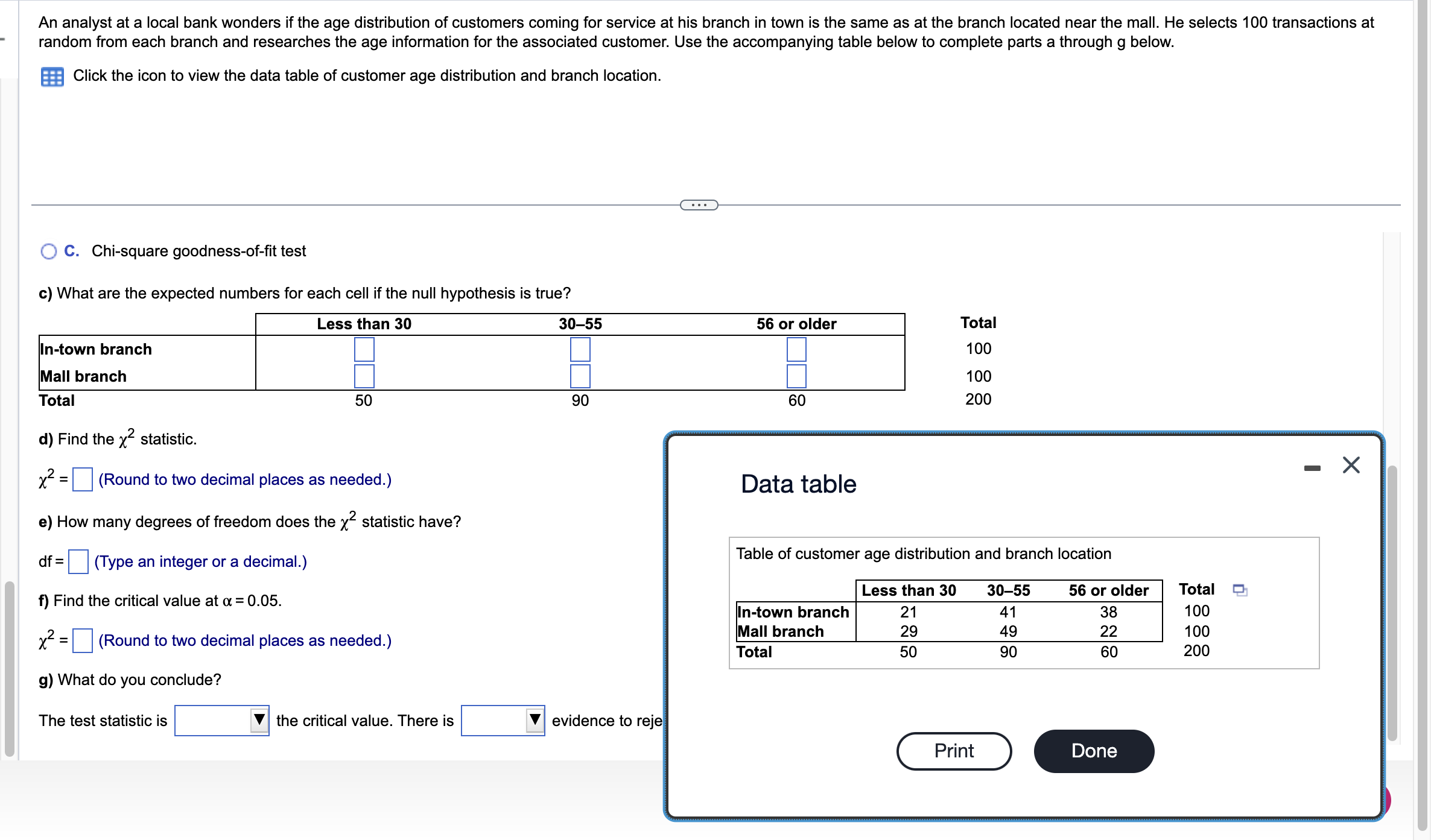Solved random from each branch and researches the age | Chegg.com