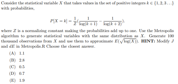 Consider the statistical variable X that takes values | Chegg.com