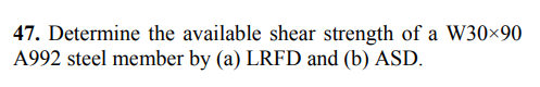 Solved 47. Determine the available shear strength of a | Chegg.com