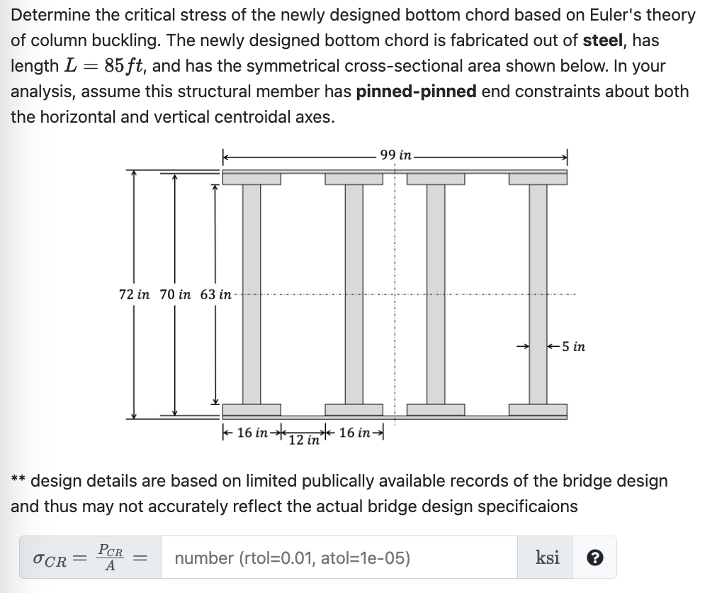 [Solved]: Determine the critical stress of the newly desig