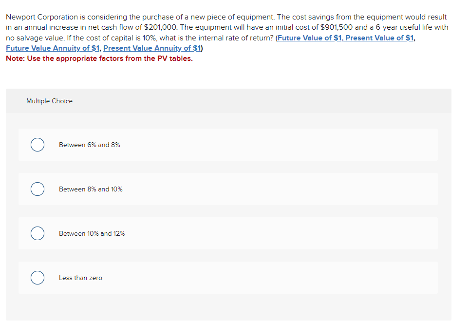 Solved Newport Corporation is considering the purchase of a | Chegg.com