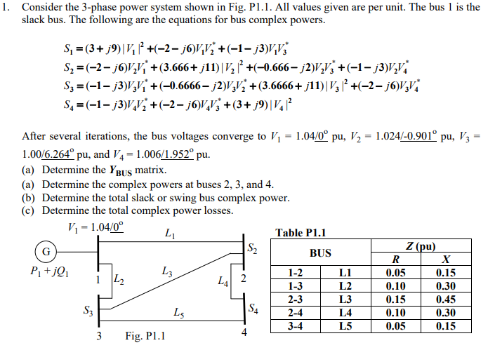 Solved 1. Consider the 3-phase power system shown in Fig. | Chegg.com