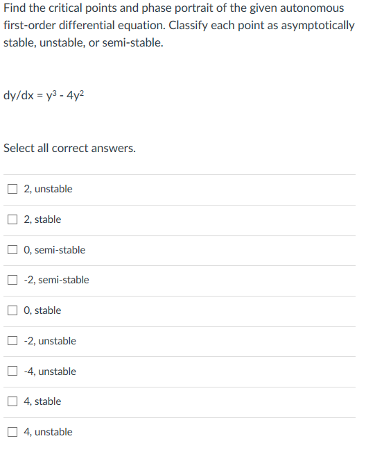 Solved Find the critical points and phase portrait of the | Chegg.com