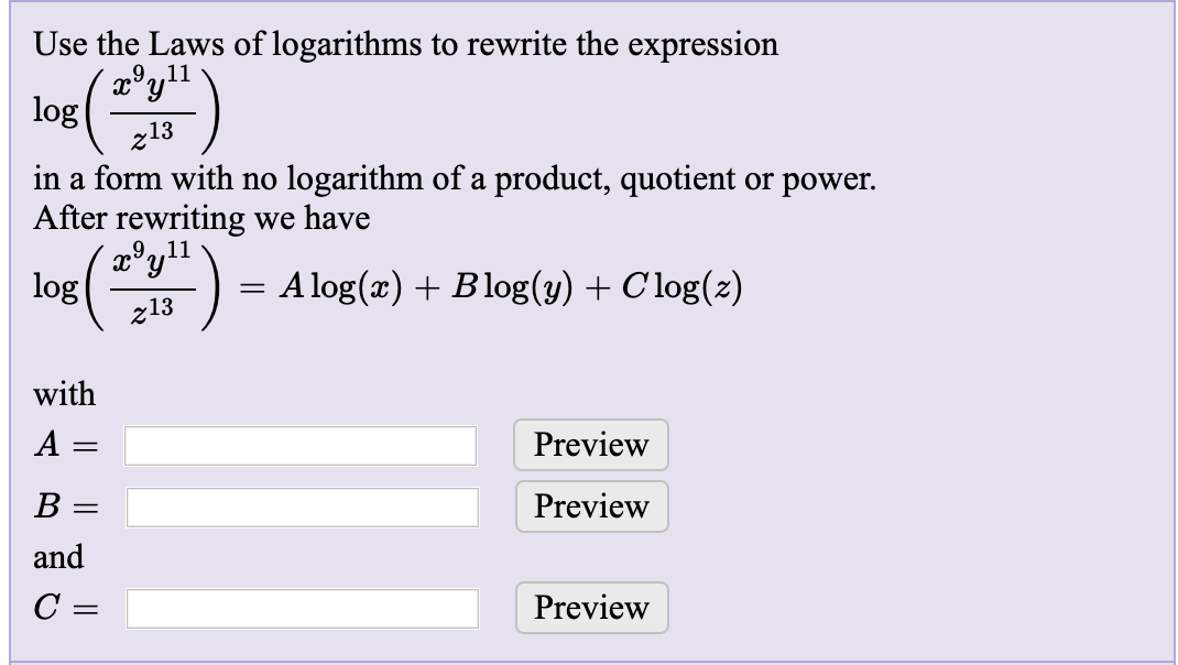 Solved Use the Laws of logarithms to rewrite the expression | Chegg.com