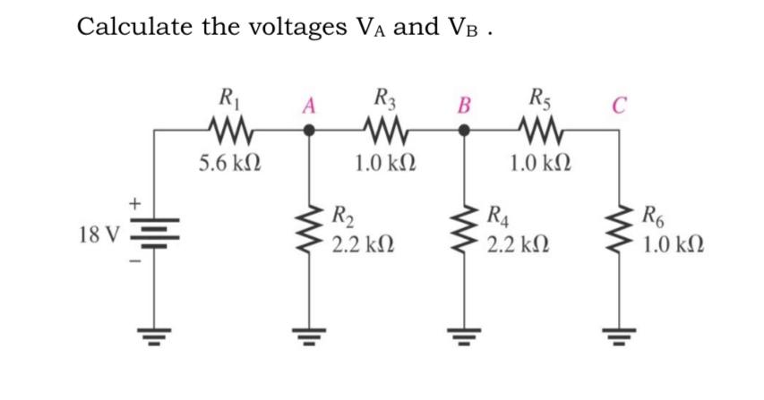 Solved Calculate the voltages VA and VB. | Chegg.com
