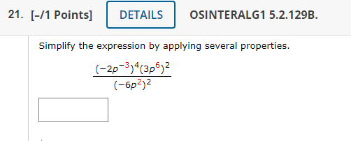 Solved Simplify the expression by applying several | Chegg.com