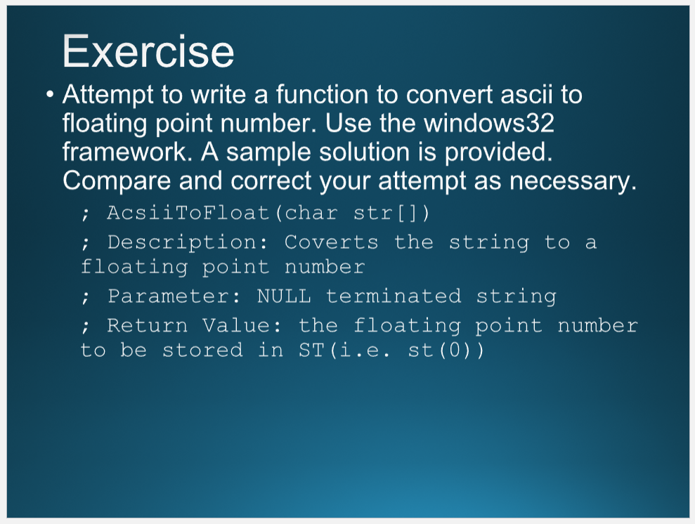 Solved Exercise - Attempt to write a function to convert | Chegg.com