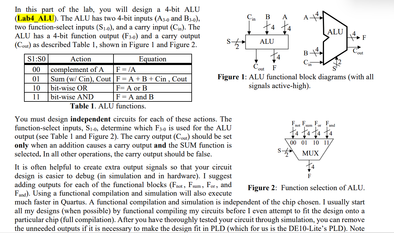 Solved In this part of the lab, you will design a 4-bit | Chegg.com