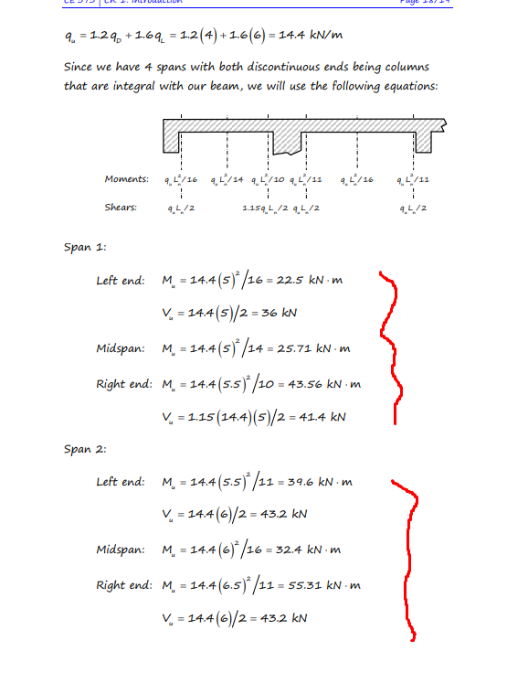 Solved how to do make moment equations with ACI method for | Chegg.com