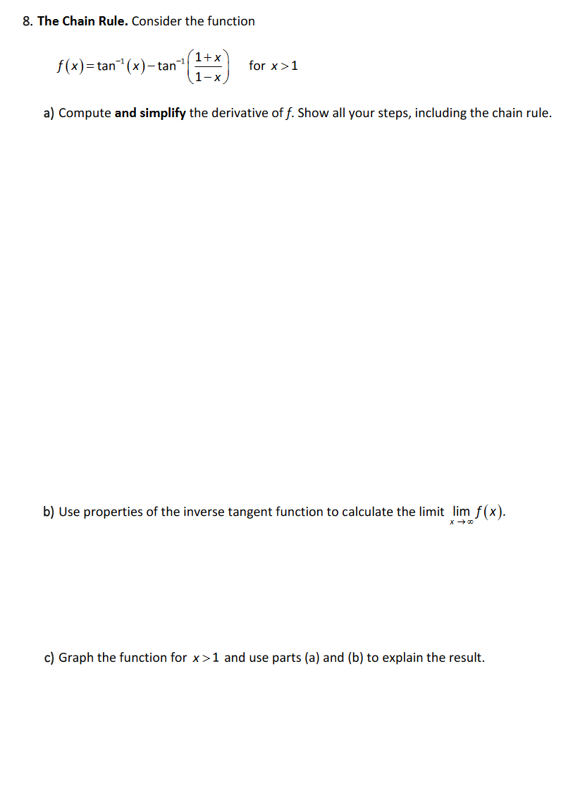 Solved The Chain Rule. Consider the function f(x) = | Chegg.com