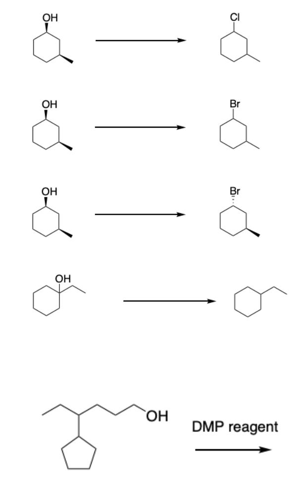 Solved ОН CI & ОН Br ОН Br * Он ОН DMP reagent | Chegg.com
