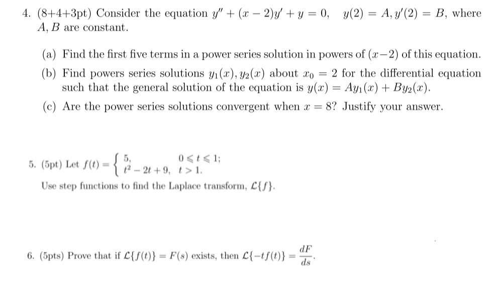 Solved 4. (8+4+3pt) Consider the equation | Chegg.com