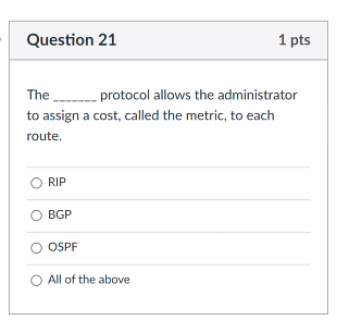 Solved The protocol allows the administrator to assign a | Chegg.com