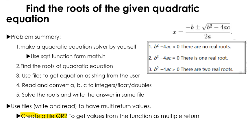 Solved Find the roots of the given quadratic equation -5+ b2 | Chegg.com