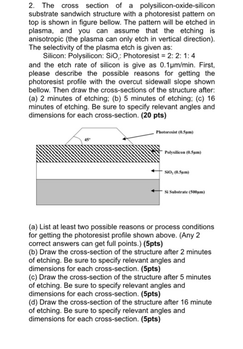 The cross section of a polysilicon-oxide-silicon | Chegg.com