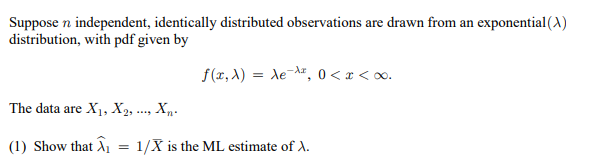 Solved Suppose n independent, identically distributed | Chegg.com