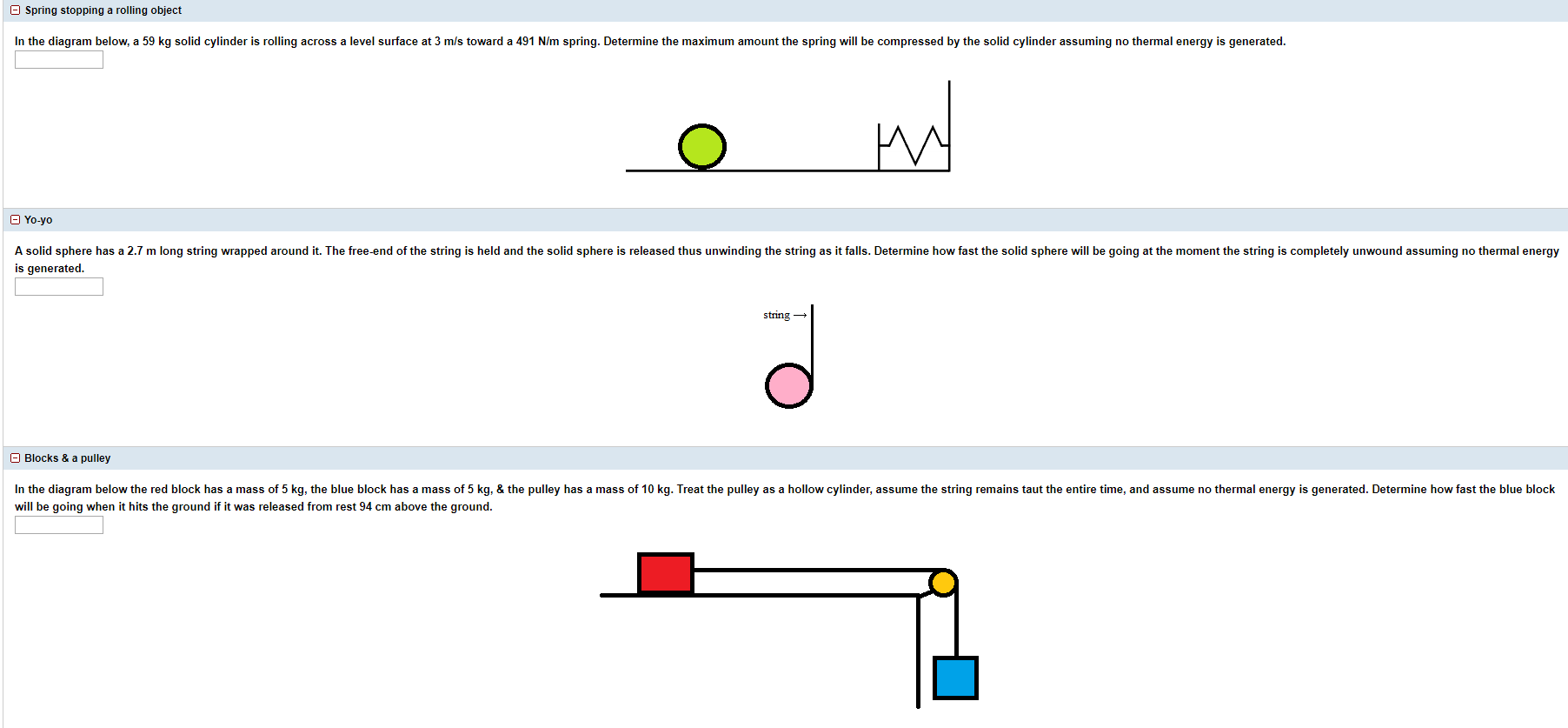 Solved Rotational Kinetic Energy Problems The following | Chegg.com