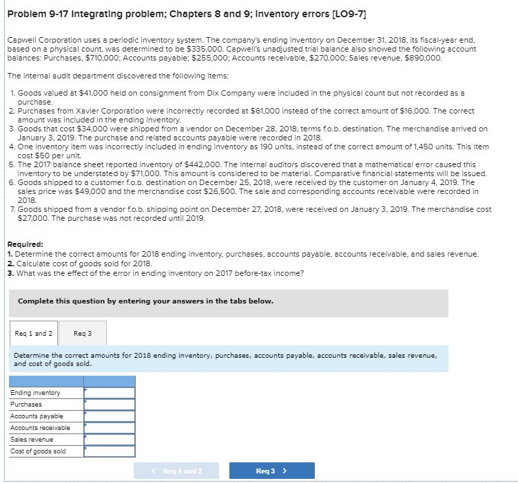 Solved Problem 9-17 Integrating problem; Chapters 8 and 9; | Chegg.com