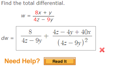 Solved Find the total differential. | Chegg.com