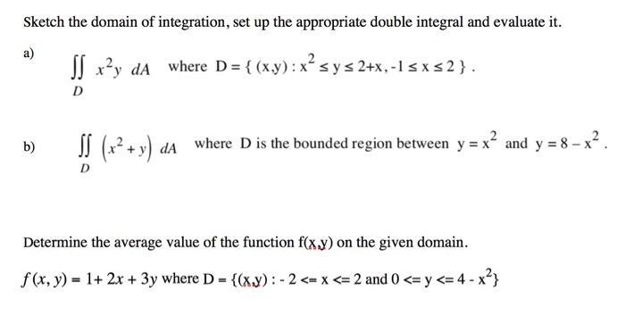 Solved Sketch the domain of integration, set up the | Chegg.com