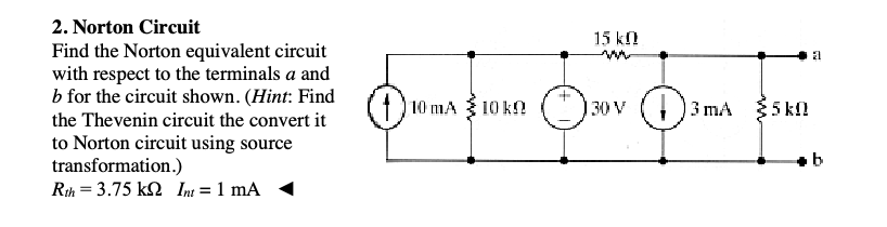 Solved 2. Norton Circuit Find the Norton equivalent circuit | Chegg.com