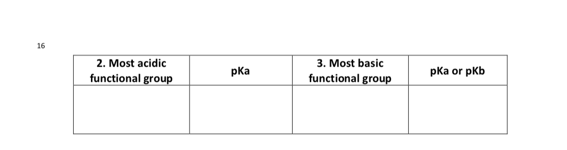 Solved НО О) С2Н340, 16 2. Most acidic functional group | Chegg.com