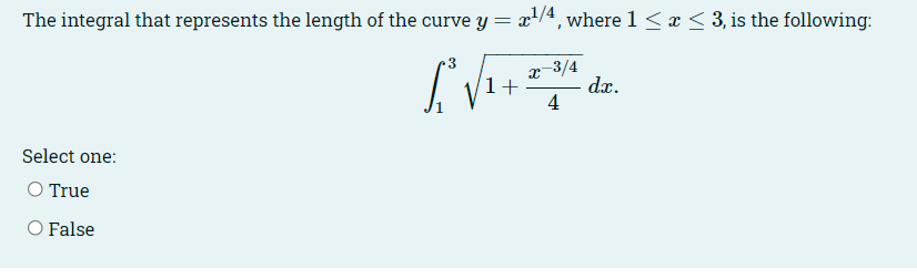 Solved The integral that represents the length of the curve | Chegg.com