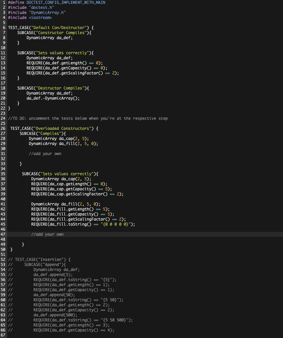 Need help in c++ DynamicArray.cpp #include | Chegg.com