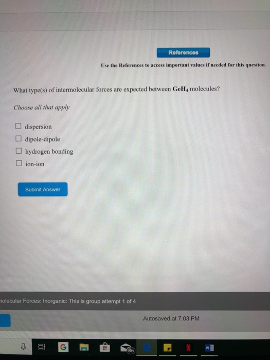Solved References Use the References to access important | Chegg.com