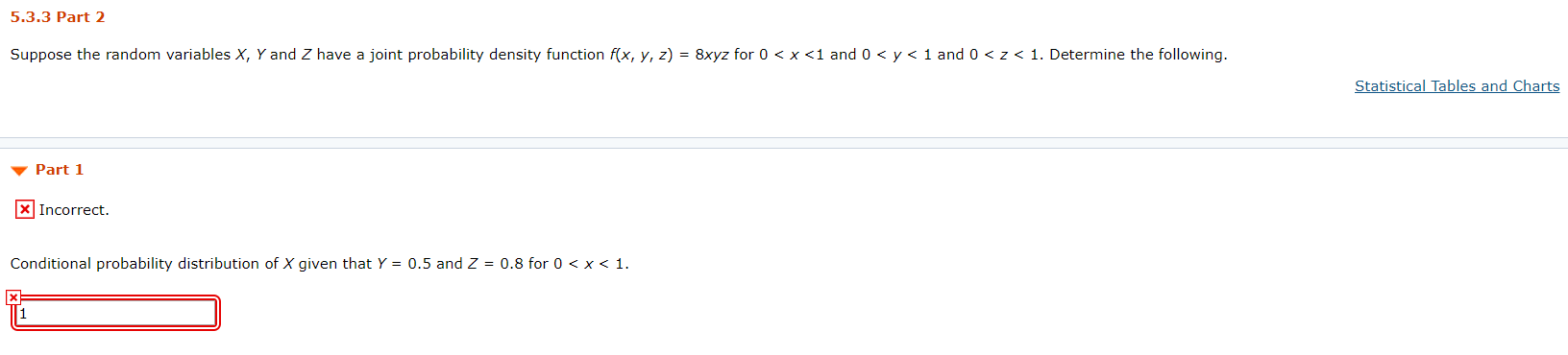 Solved 5.3.3 Part 2 Suppose the random variables X, Y and Z | Chegg.com